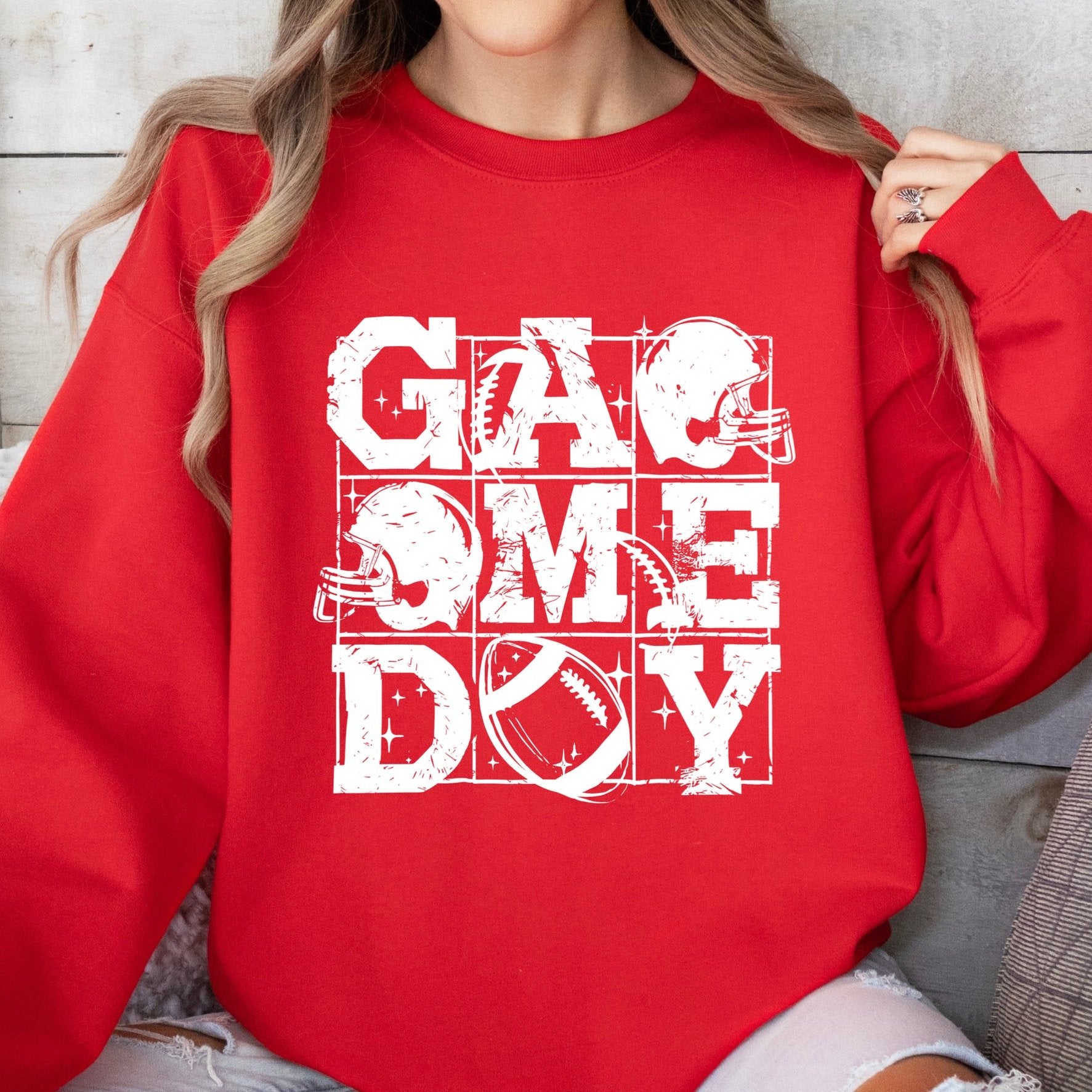 Game Day football white screen print transfer – So Darling Screen Prints