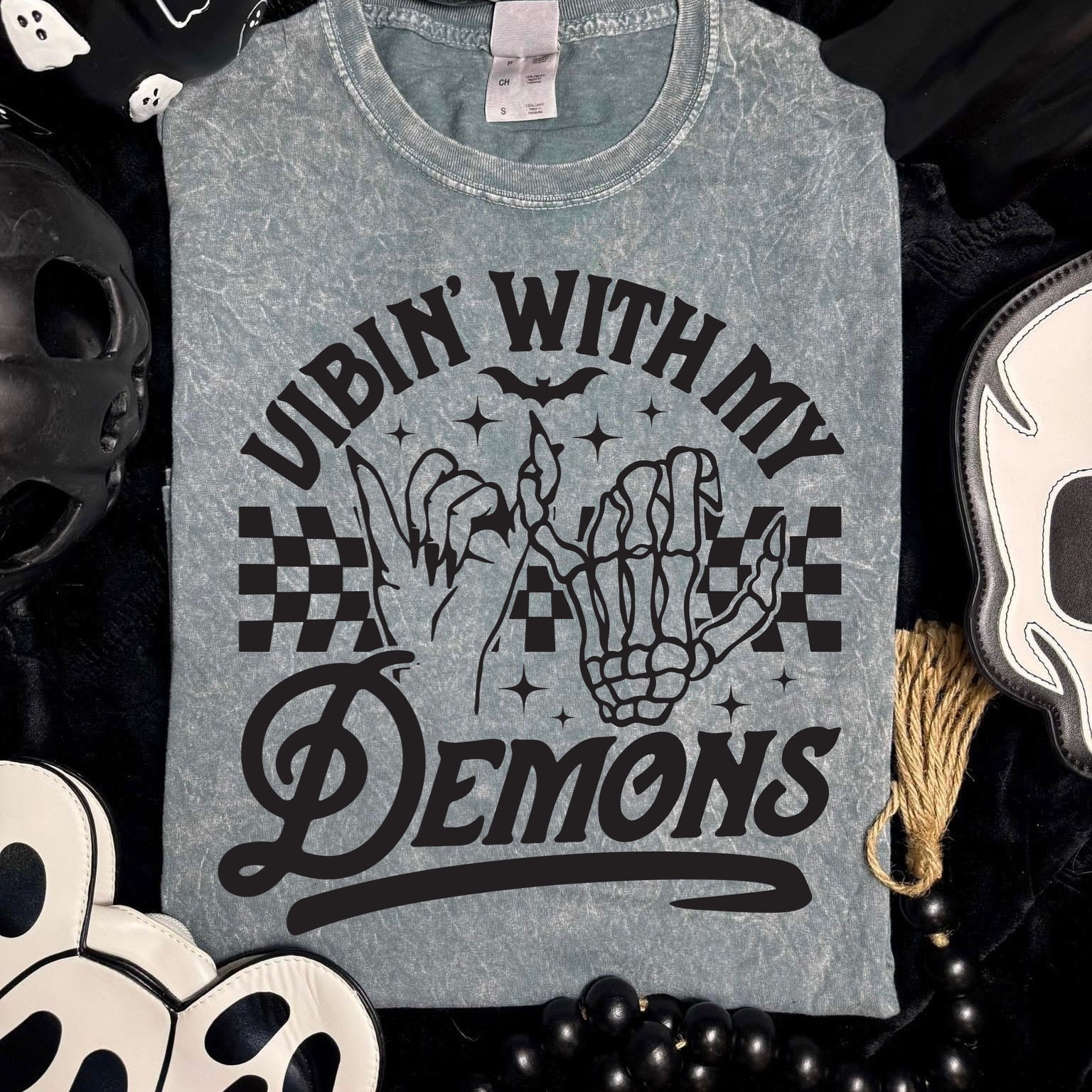 vibing with my demons screen print transfer – So Darling Screen Prints