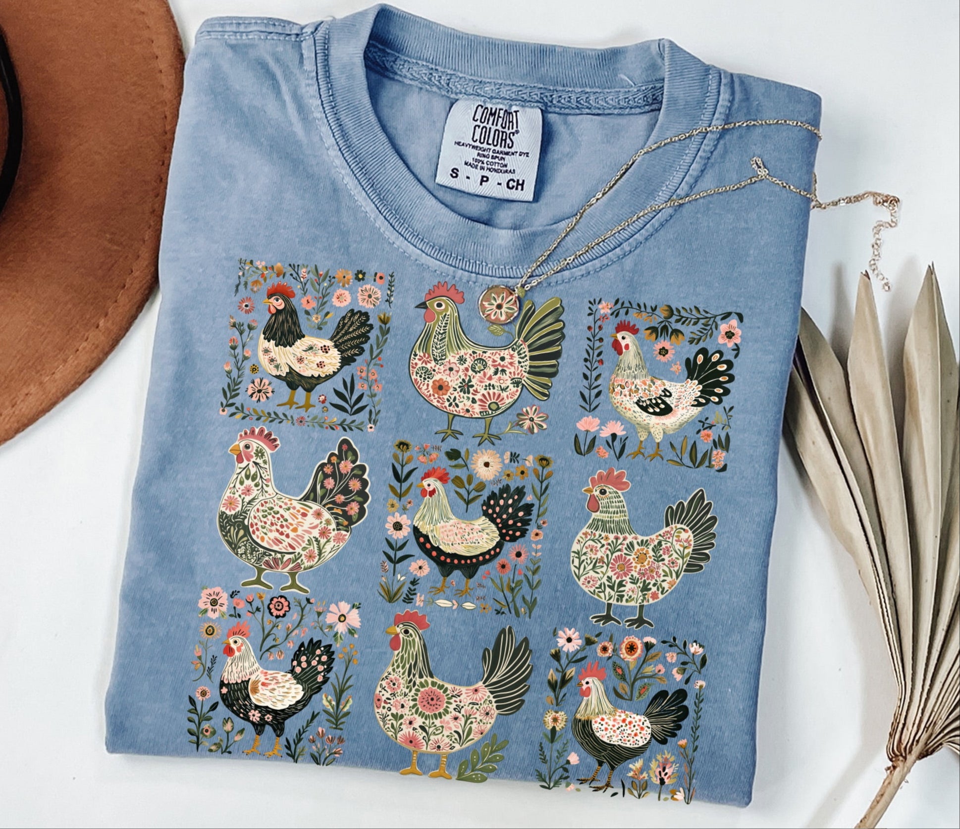 floral chickens clear film screen print – So Darling Screen Prints